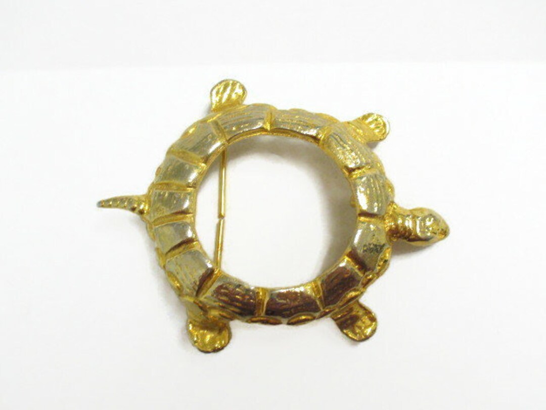 Gold Tone Metal Turtle Belt Buckle, Turtle Sash Buckle, Figural Belt ...