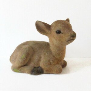 Flocked Deer Fawn Coin Bank, Flocked Blow Mold Plastic Deer Piggy Bank ...