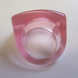 Transparent Pink Lucite Ring Size 5, Vintage Plastic Resin Ring, Fun ...