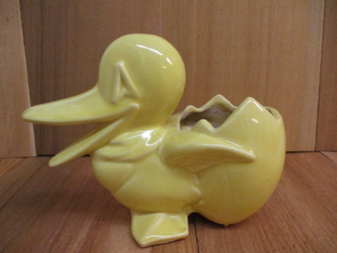 Kitsch Mccoy Yellow Duck Planter, Caricature Funny Duck Planter, Easter ...