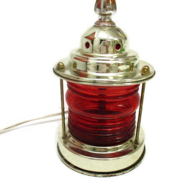 Red Glass Lamp - Etsy