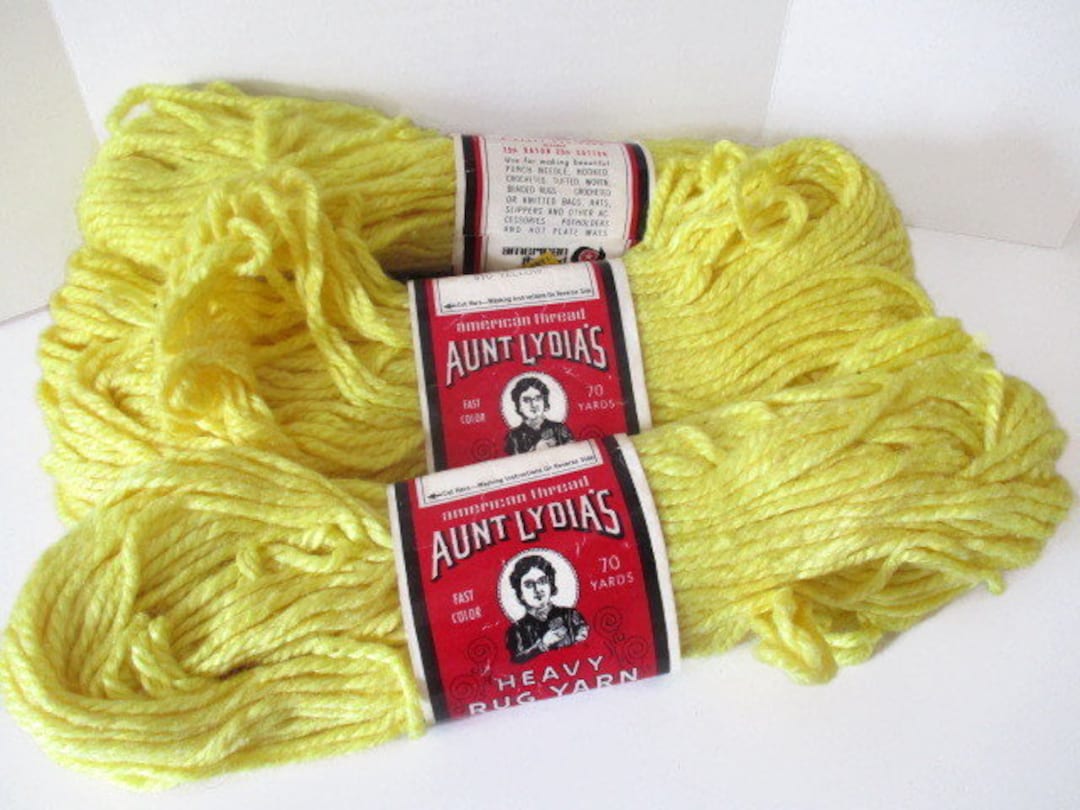 Aunt Lydia's Rug Yarn in Yellow Color 222 or 510, Rayon/cotton Blend ...