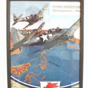 1940s WWII Era Metal Military Picture Frame, Patriotic Insignia Brass ...