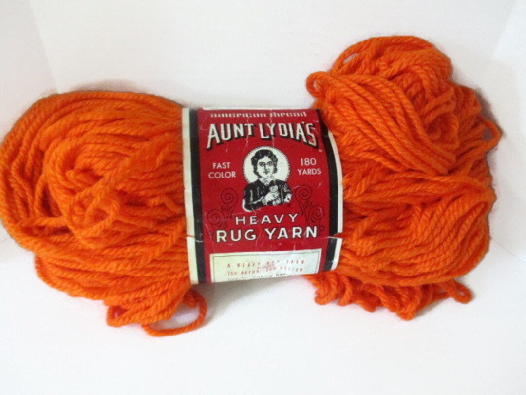 Aunt Lydia's Rug Yarn in Color 224 Bongo, Rayon/cotton Blend Orange Rug ...