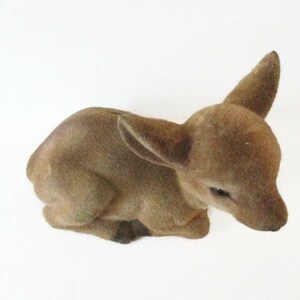 Flocked Deer Fawn Coin Bank, Flocked Blow Mold Plastic Deer Piggy Bank ...