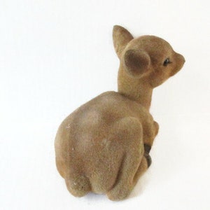 Flocked Deer Fawn Coin Bank, Flocked Blow Mold Plastic Deer Piggy Bank ...