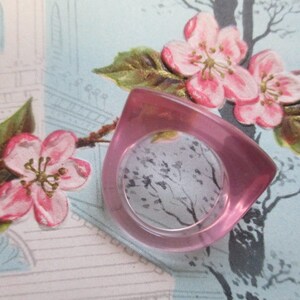 Transparent Pink Lucite Ring Size 5, Vintage Plastic Resin Ring, Fun ...