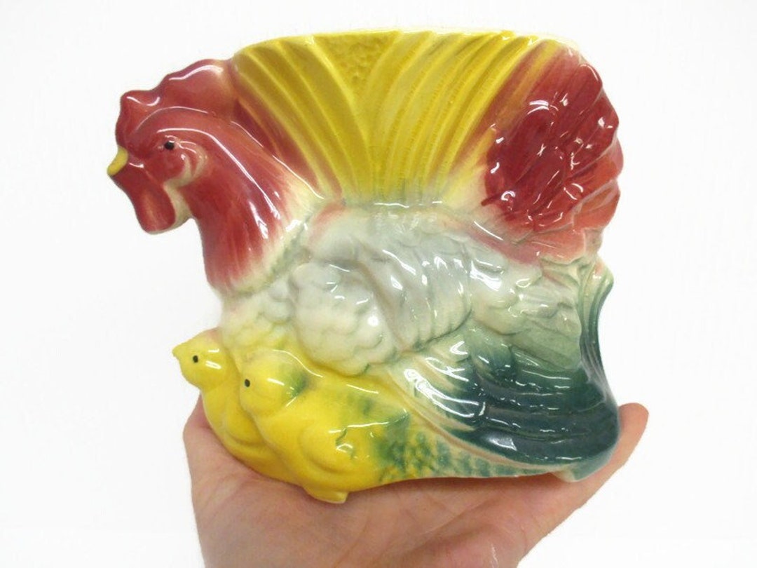 Royal Copley Hen With Chicks Planter, California Pottery Chicken ...