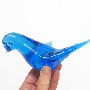 Blue Glass Swallow Figurine, Blown Glass Bird Figurine, Blue Bird Glass ...