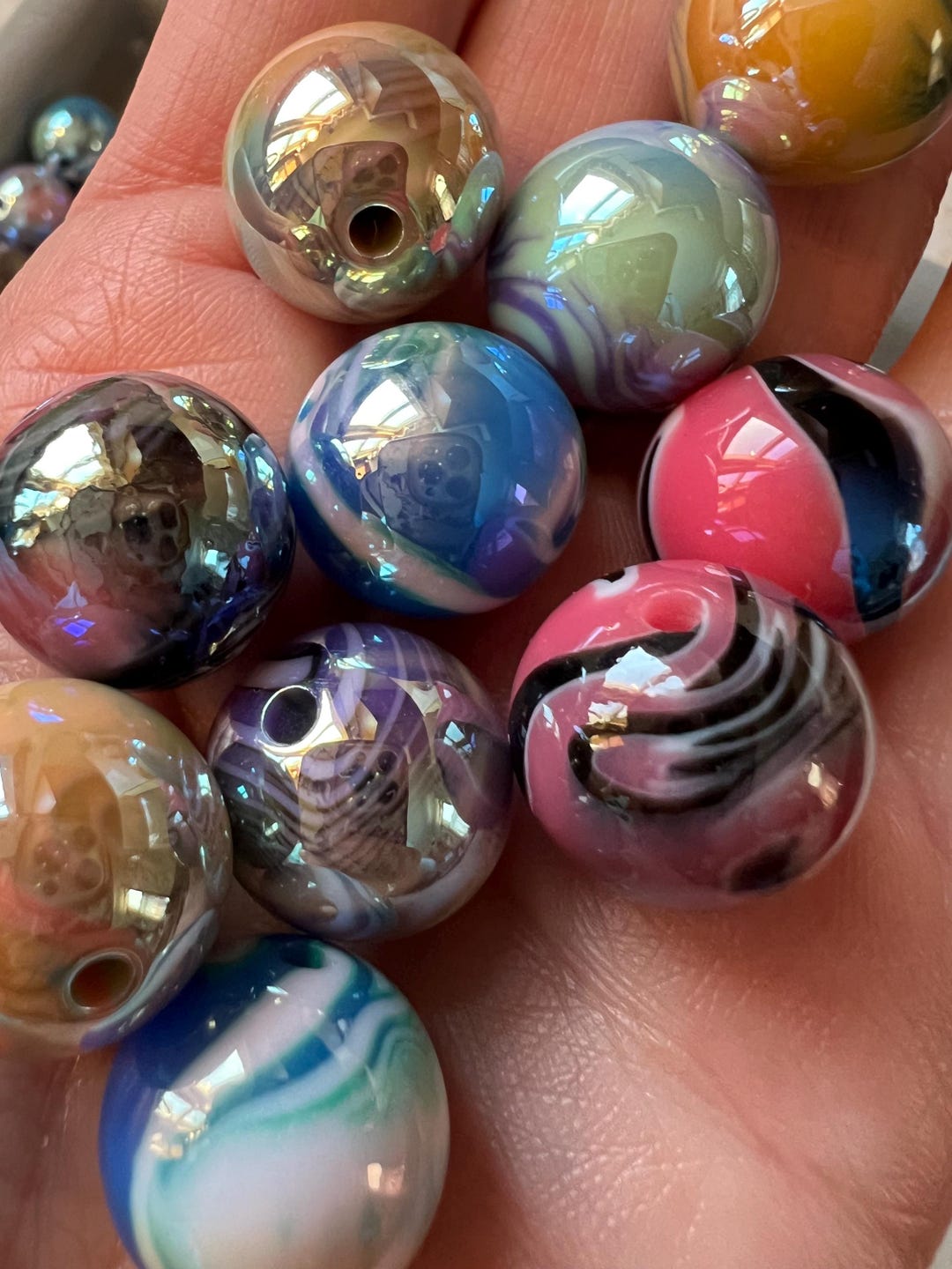 Beads 16 Mm Marble Swirl Mix Bags - Etsy