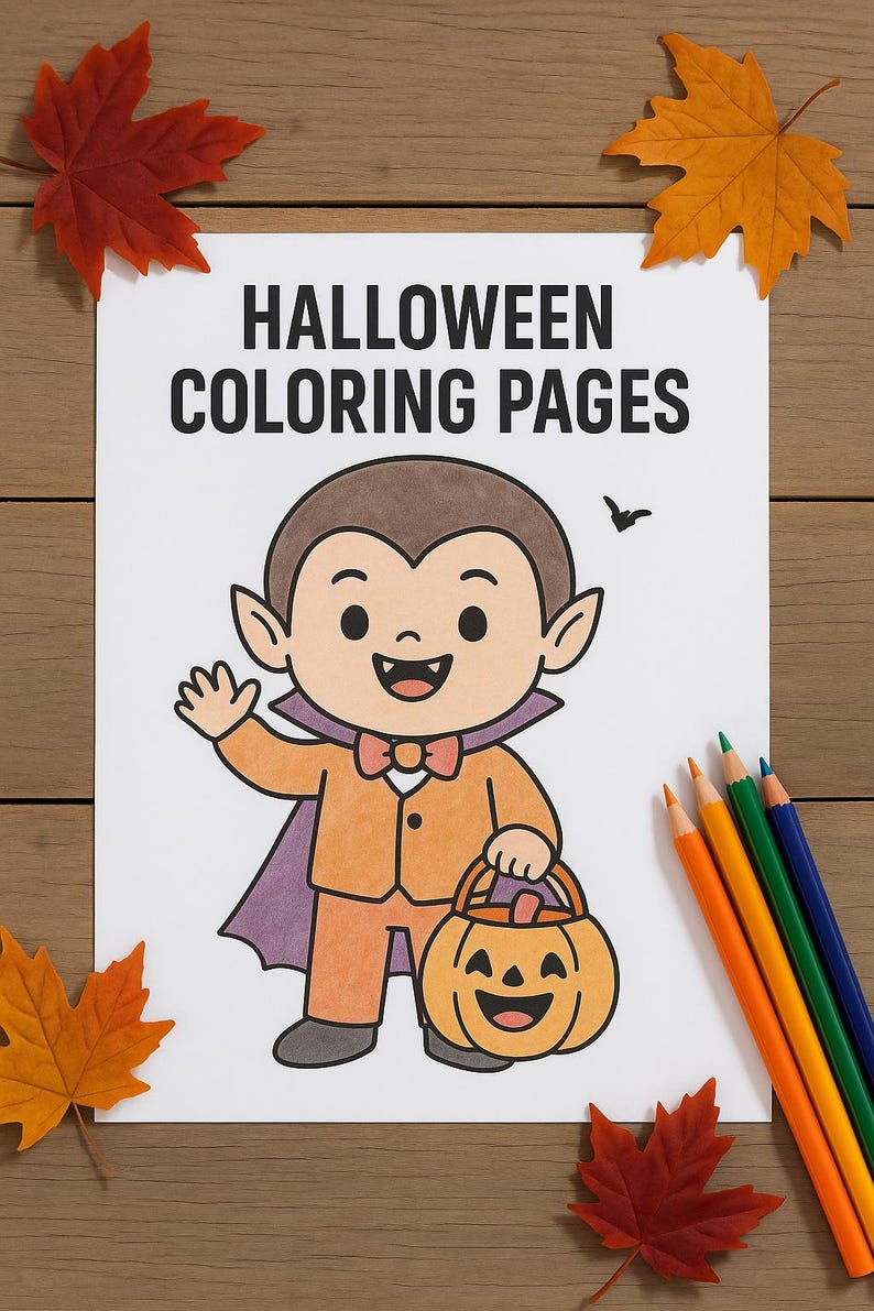 20 Halloween Coloring Pages for Kids | Kawaii Printable Coloring Sheets ...