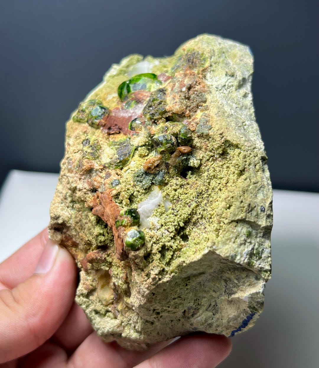 Rare Andradite Garnet Cluster: Yellow-green Mineral Specimen From ...