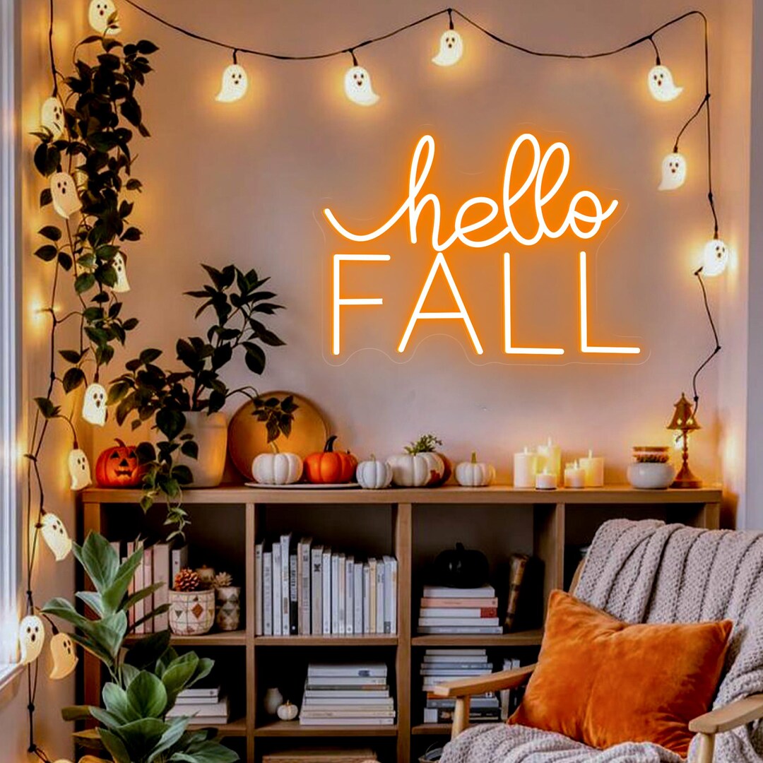 Hello Fall Neon Sign, Autumn LED Wall Decor - Etsy