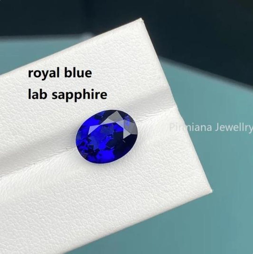 Oval Cut Loose Lab Grown Royal Blue Sapphire Lab Grown AAA Faceted ...