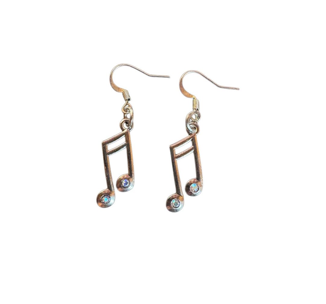 Music Note Drop Earrings - Etsy
