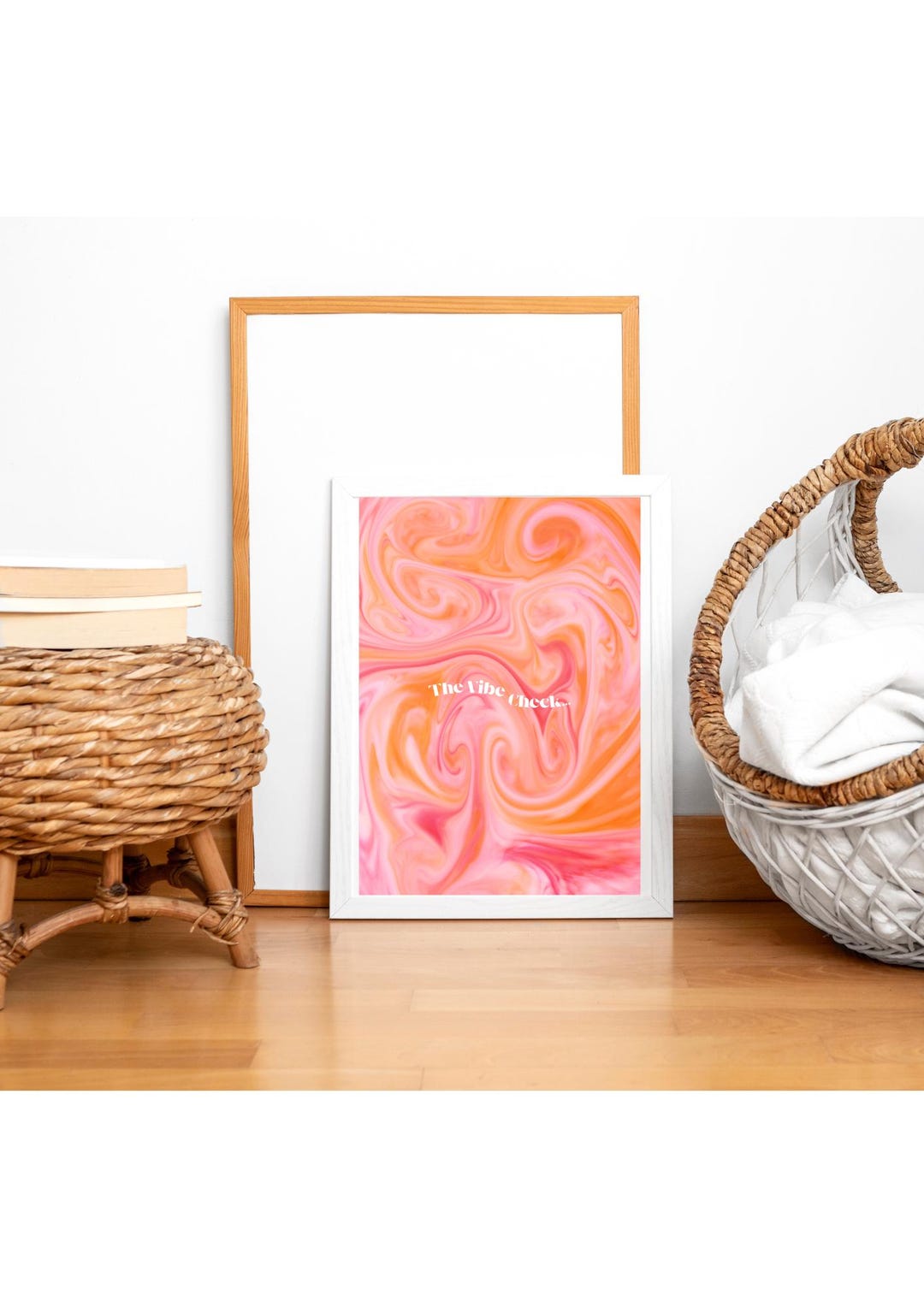 The Vibe Check Poster | Retro Groovy Wall Art | Pink Orange Y2K ...