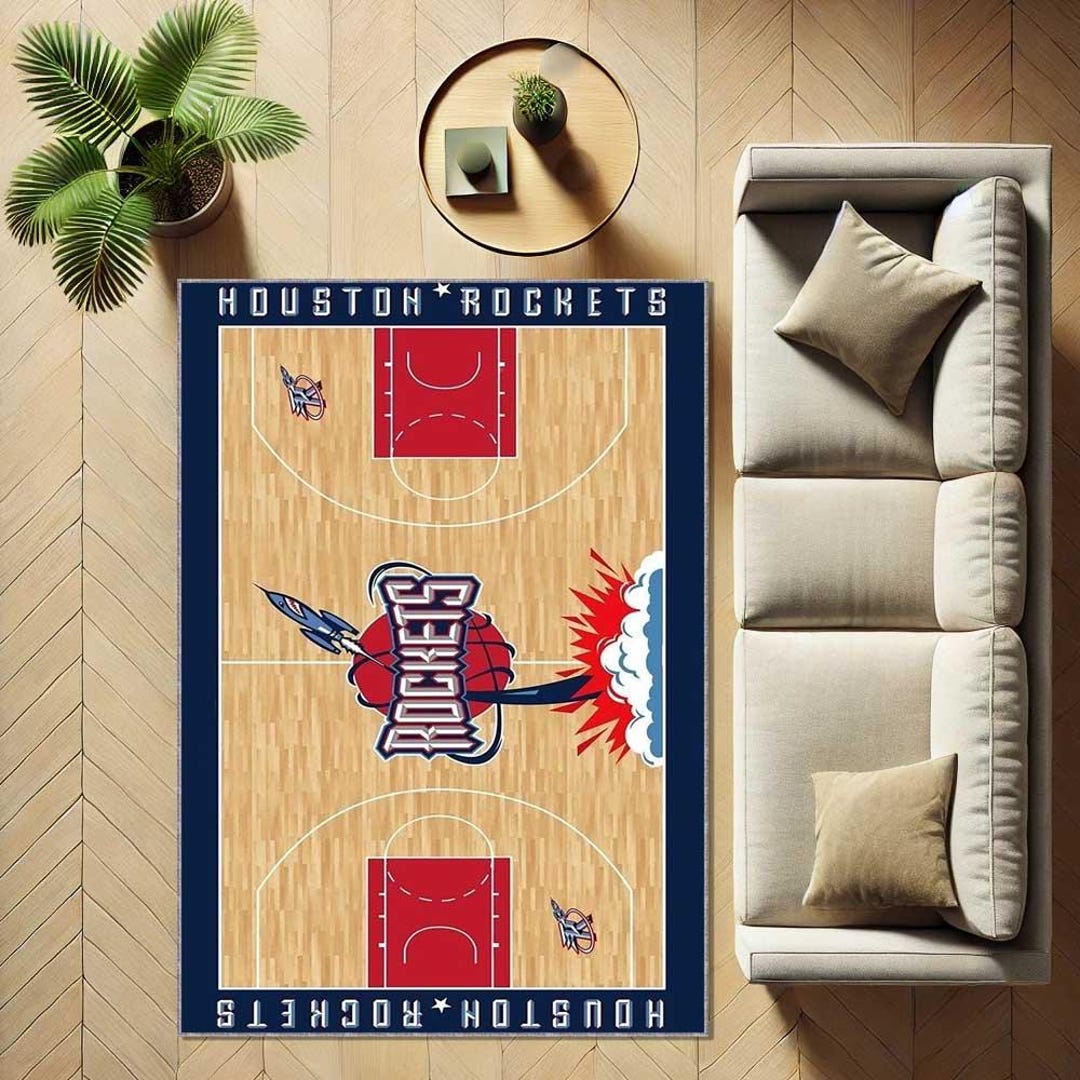 Basketball Court Area Rug, Kids Play Rug, Indoor Game Room Carpet, Boys ...