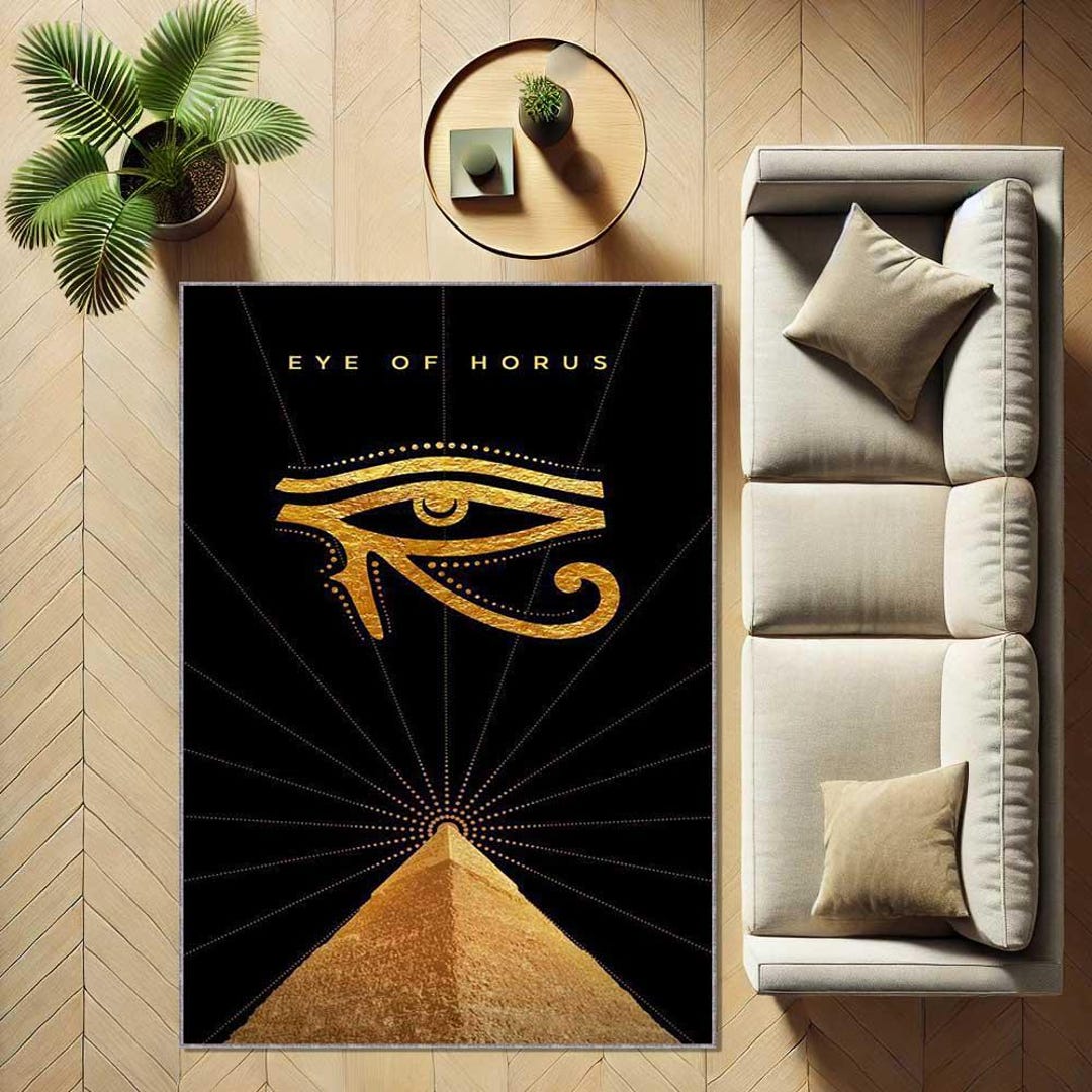Eye of Horus Rug, Egyptian Pyramid Carpet, Mystic Boho Decor, Ancient ...