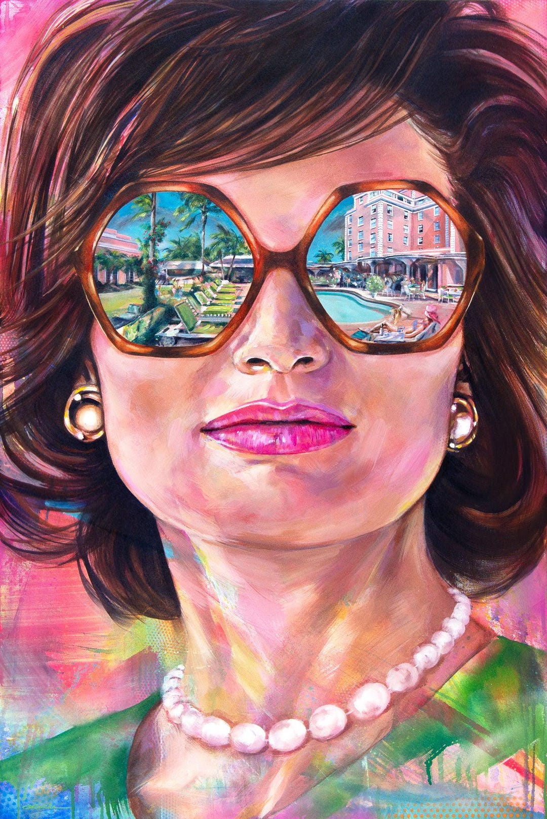Jackie Kennedy Art Print, the Colony Hotel Palm Beach, Giclee Wall Art ...