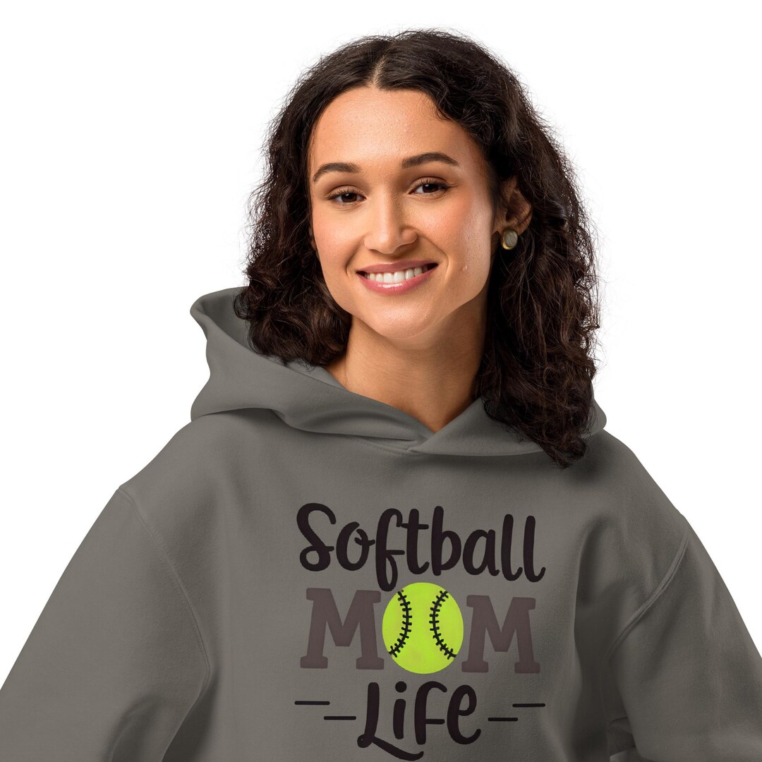 Softball Mom Life Oversized Heavyweight Hoodie - Perfect for Baseball ...