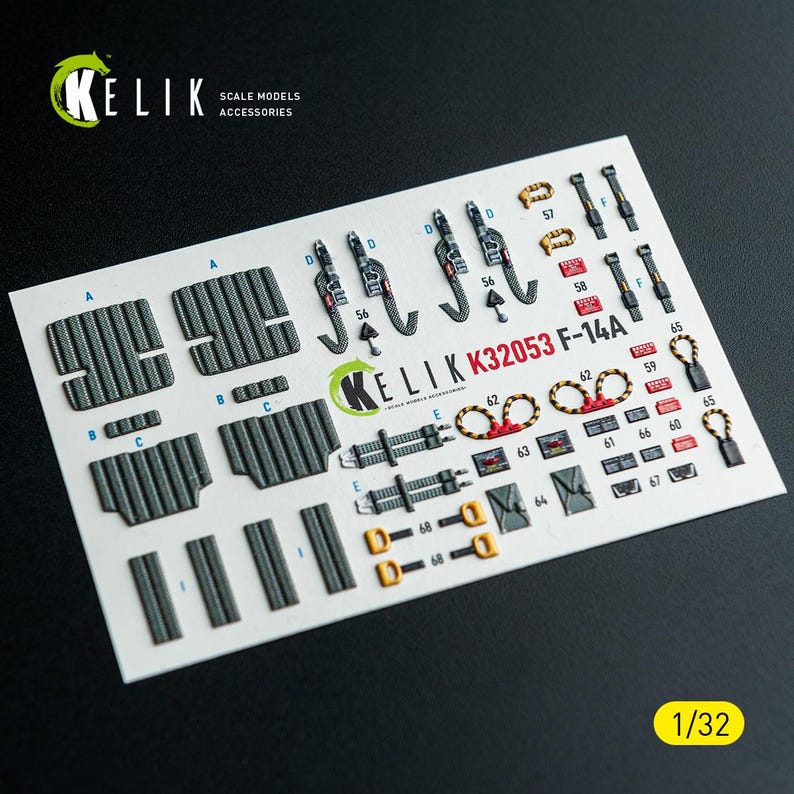 F-14A - Interior 3D Decals for Tamiya Kit 1/32 Scale Model Detailing ...