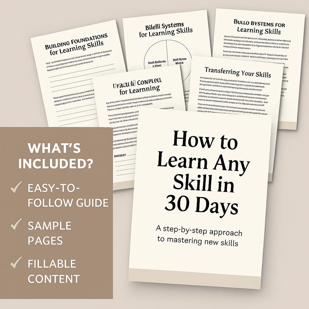 30-day Skill Learning Workbook: Printable & Editable PDF - Etsy