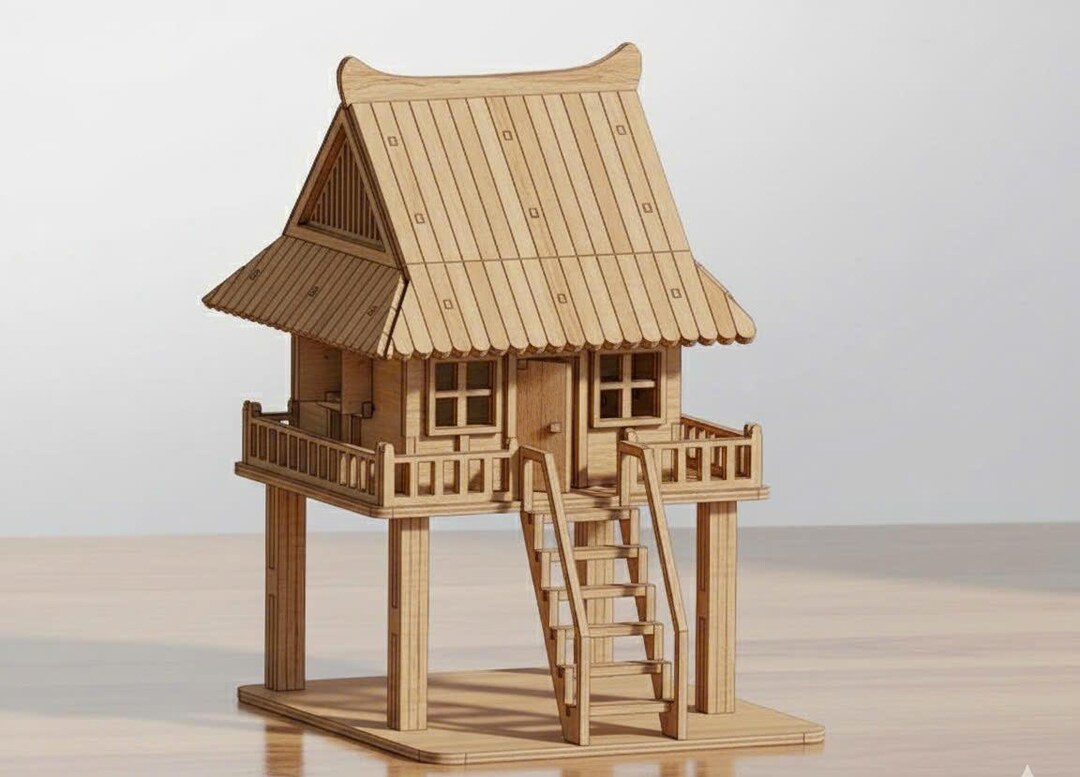 Stilt House – Laser Cut Files for Wooden Model (DIY) - Etsy