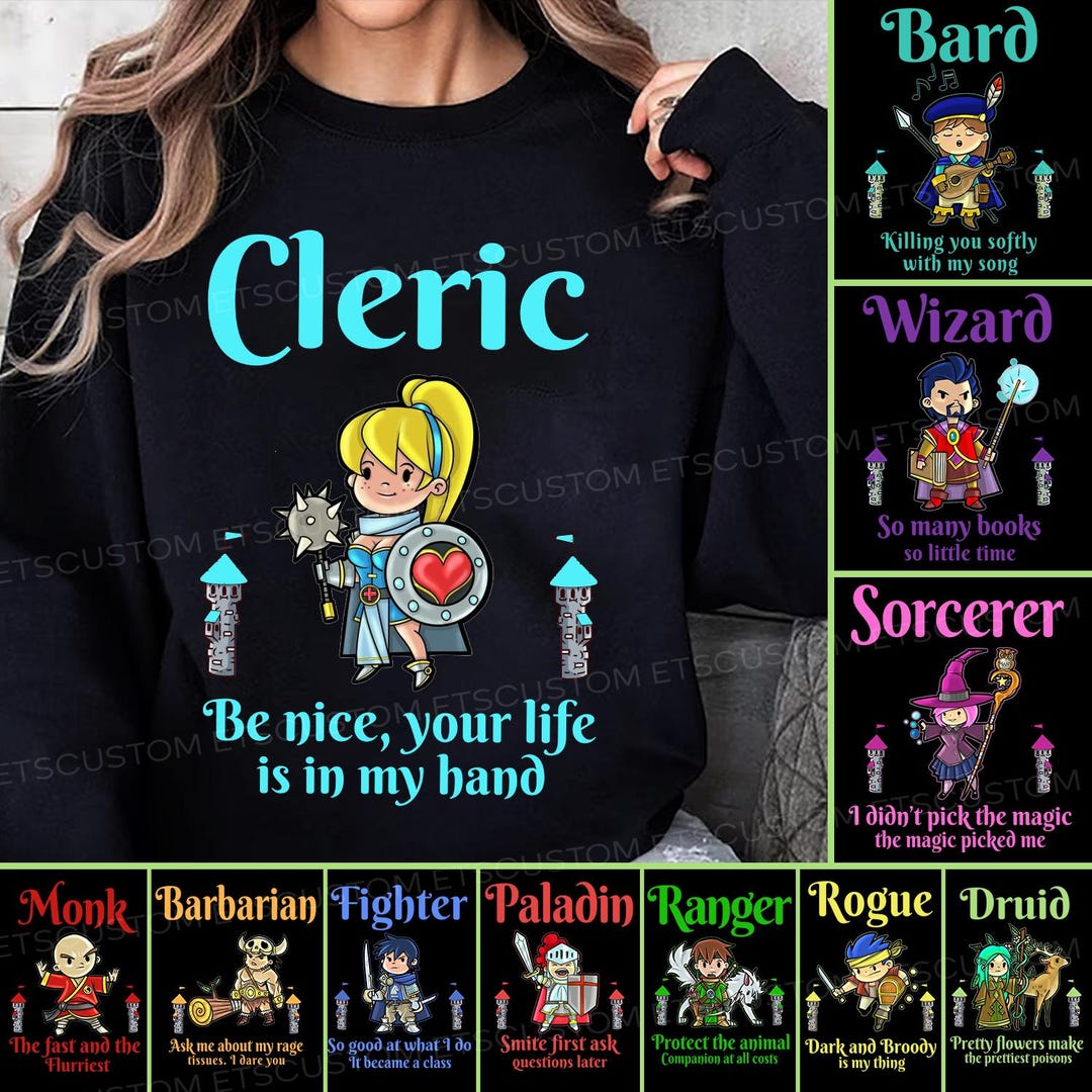 Bundle RPG PNG, Dnd Class PNG, Dungeons and Dragons Character Printable ...