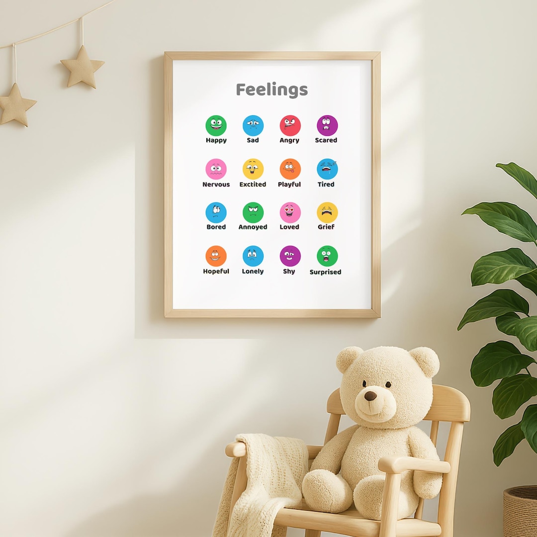 My Feelings Chart Printable Poster | Colorful Learning Poster for Kids ...