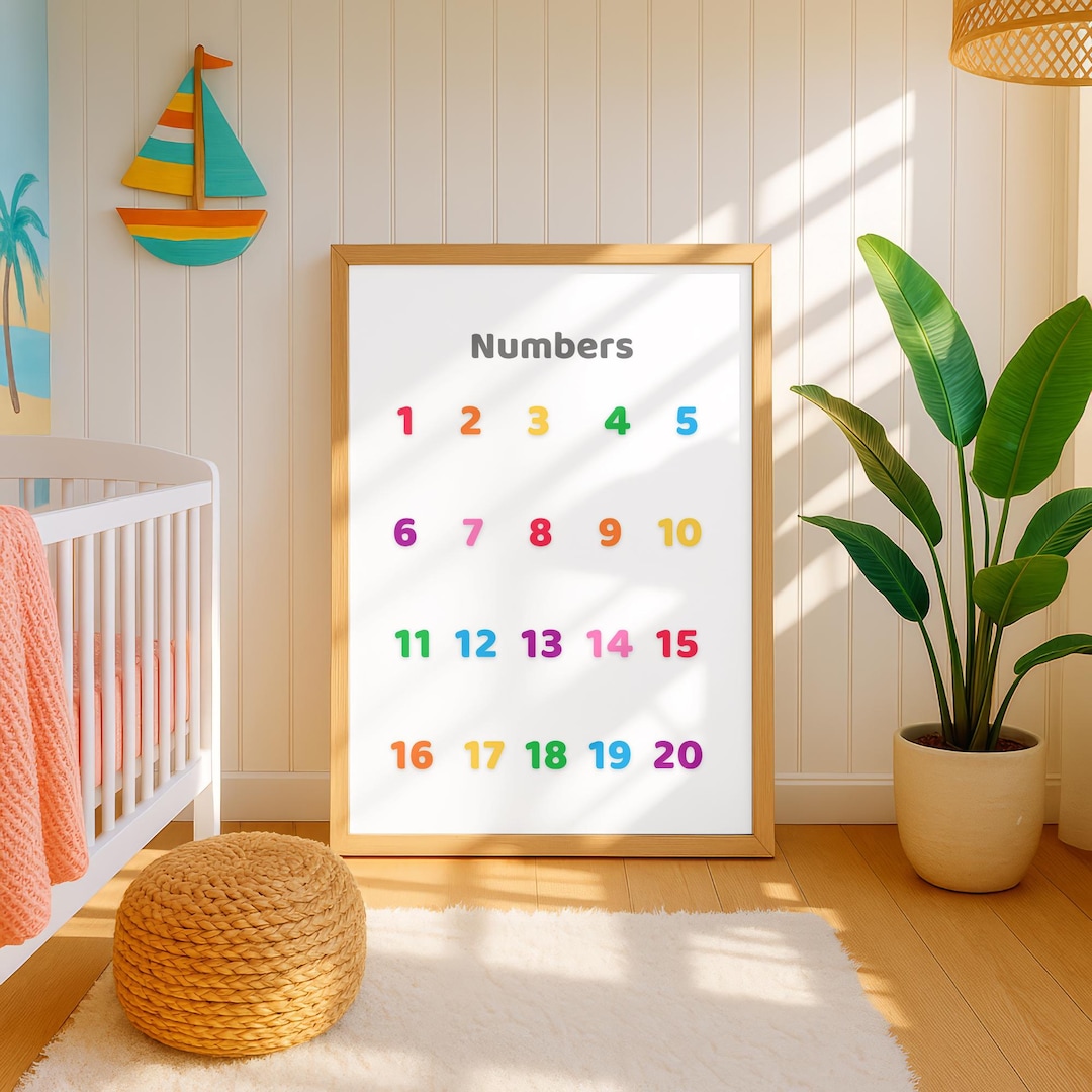 Number Chart | Kids Counting Learning Poster (digital Download) - Etsy