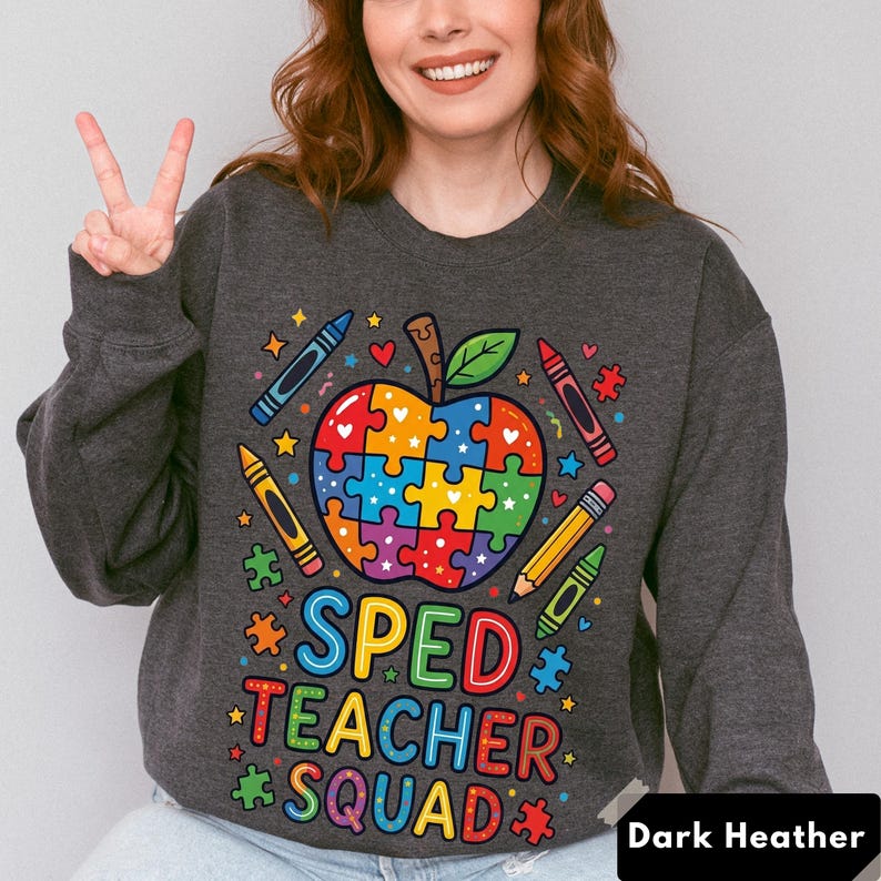 SPED Teacher Squad Autism Awareness Sweatshirt | Neurodiversity Support ...