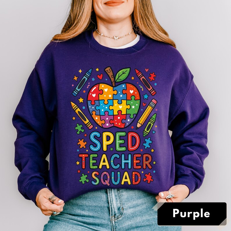 SPED Teacher Squad Autism Awareness Sweatshirt | Neurodiversity Support ...