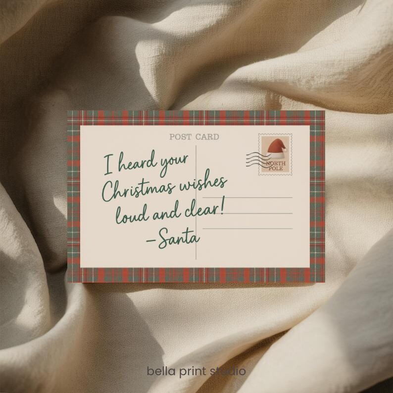 Santa Postcard Printable: 5x7 Vintage Christmas Card From Santa ...