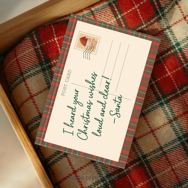 Santa Postcard Printable: 5x7 Vintage Christmas Card From Santa ...
