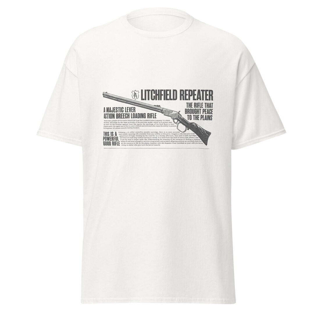 Red Dead Redemption 2 T-shirt – Vintage Litchfield Repeater Ad Graphic ...