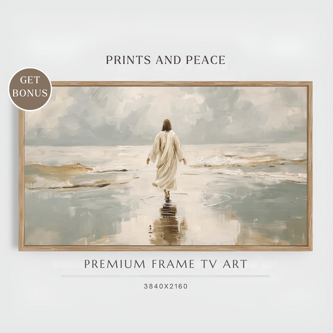 Frame TV Art Jesus Walking on Water | Faith Based Television Art ...