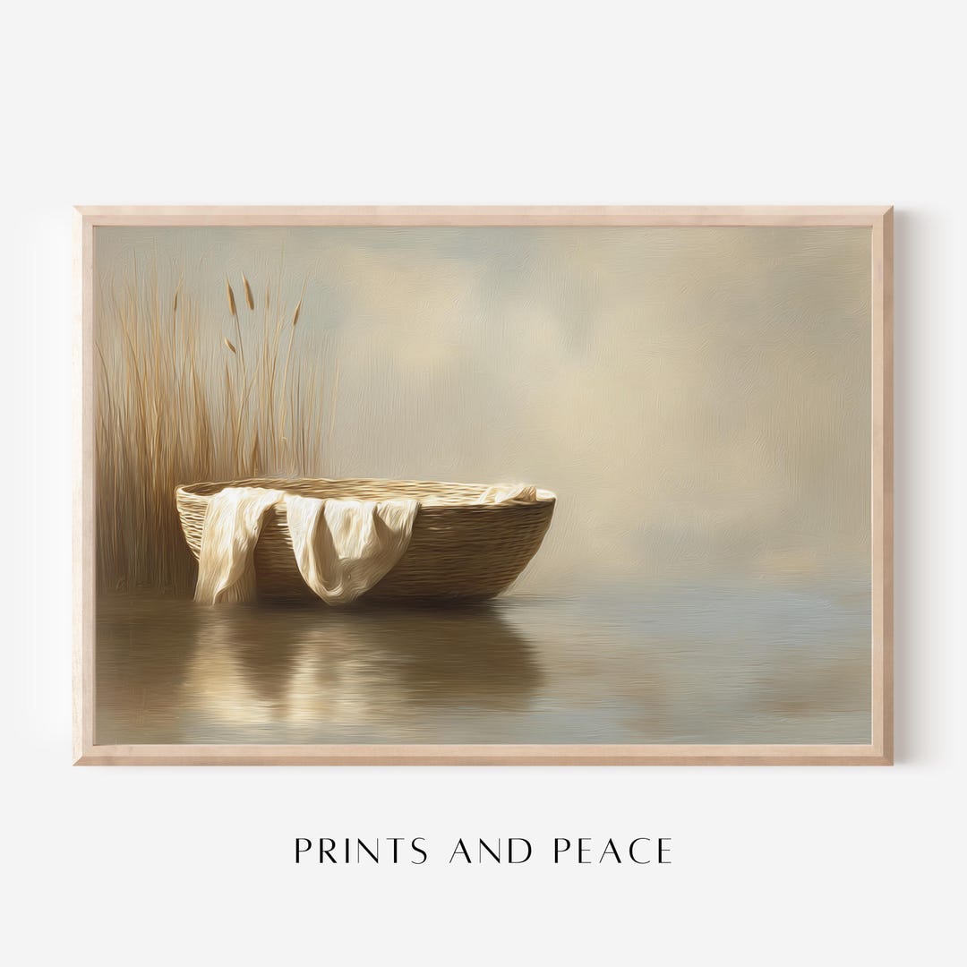 Moses in the Reeds - Drawn Out of the Water, Modern Christian Wall Art ...