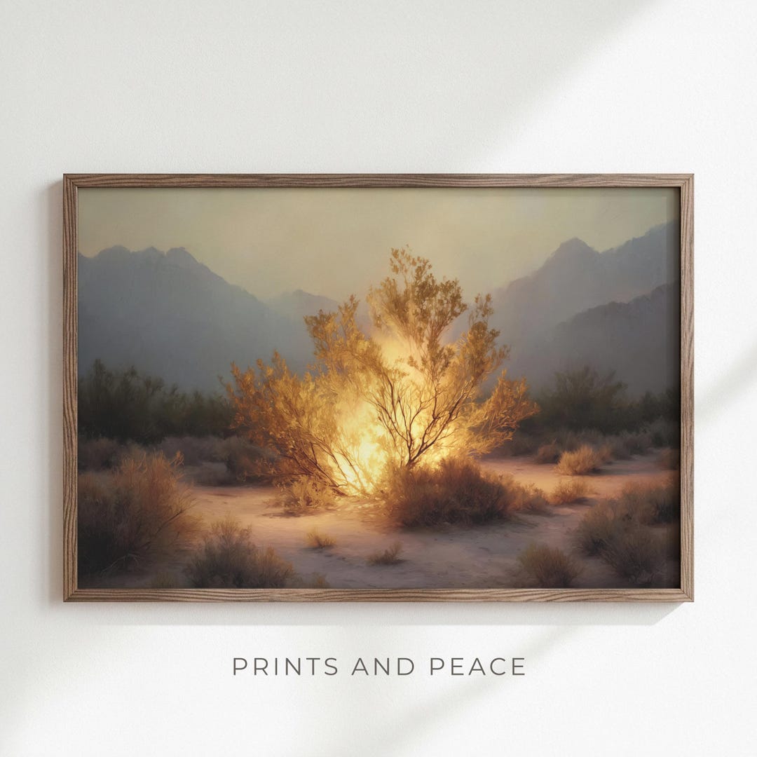 Holy Ground - the Burning Bush Biblical Art, God Speaking to Moses ...