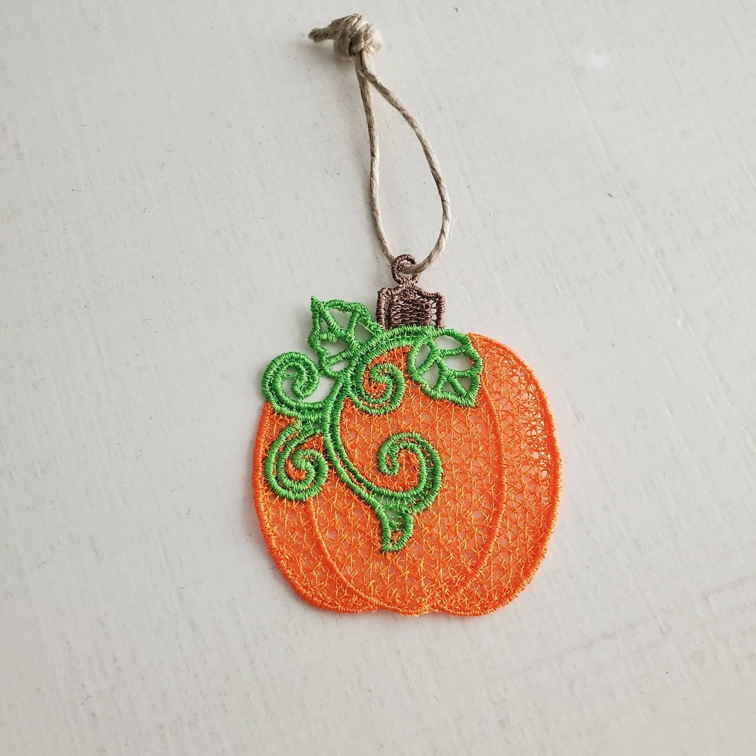 Embroidered Lace Pumpkin Fall Lace Ornament Thanksgiving Decor - Etsy