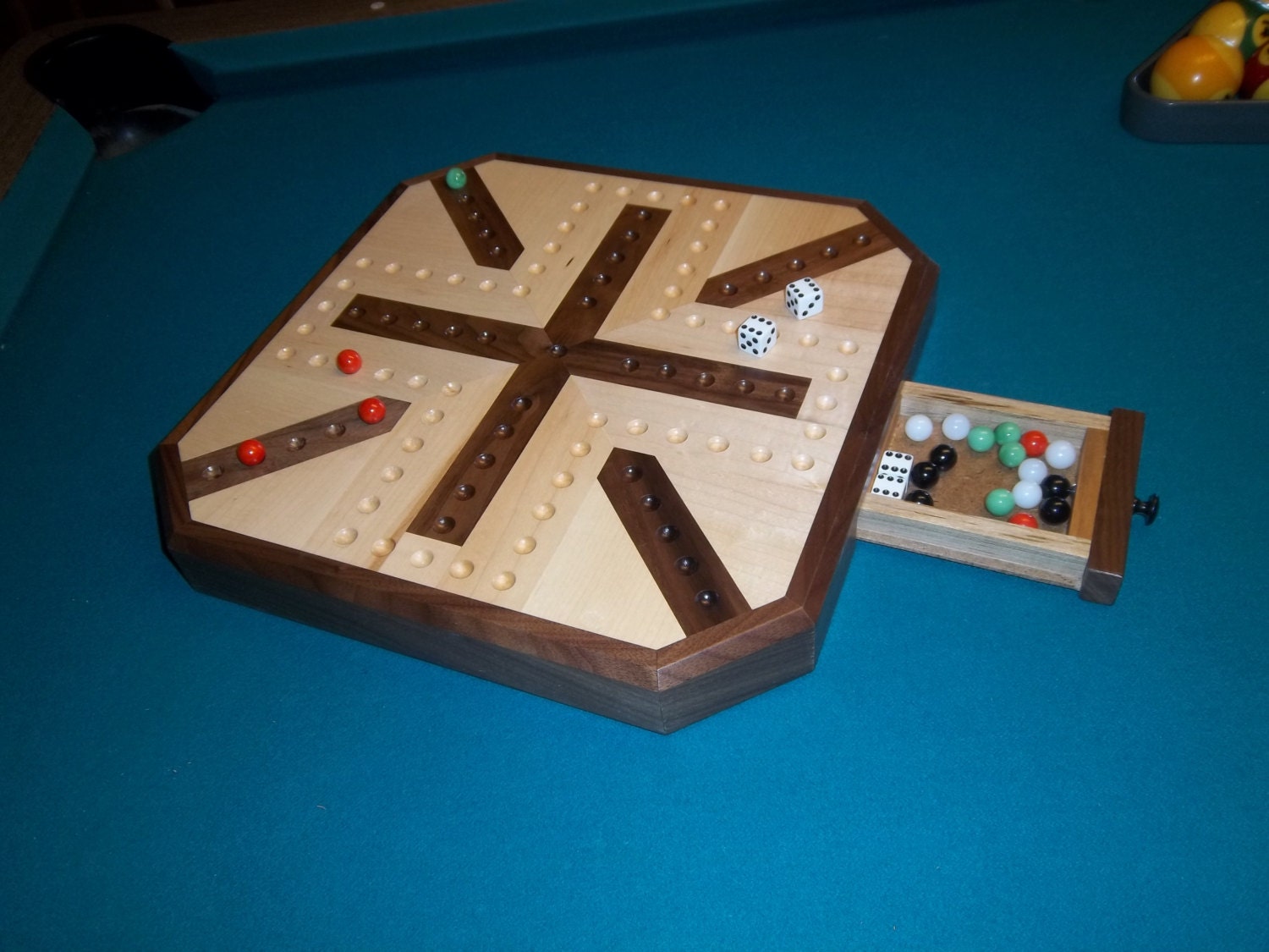 Inlaid Wooden Maple and Walnut Aggravation Board - Etsy