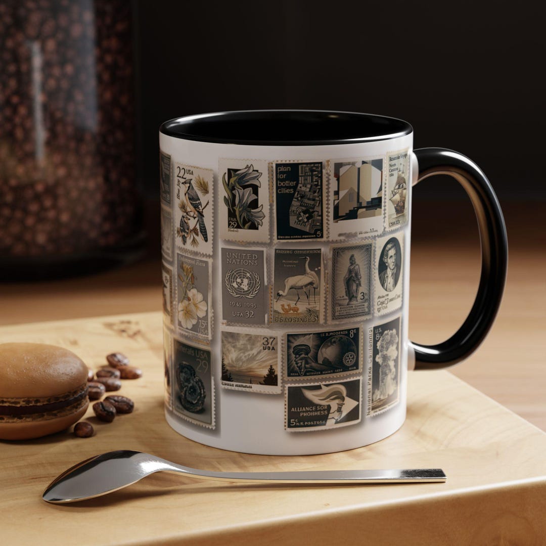 Vintage Stamp Design Coffee Mug - Perfect Gift for Stamp Collectors ...