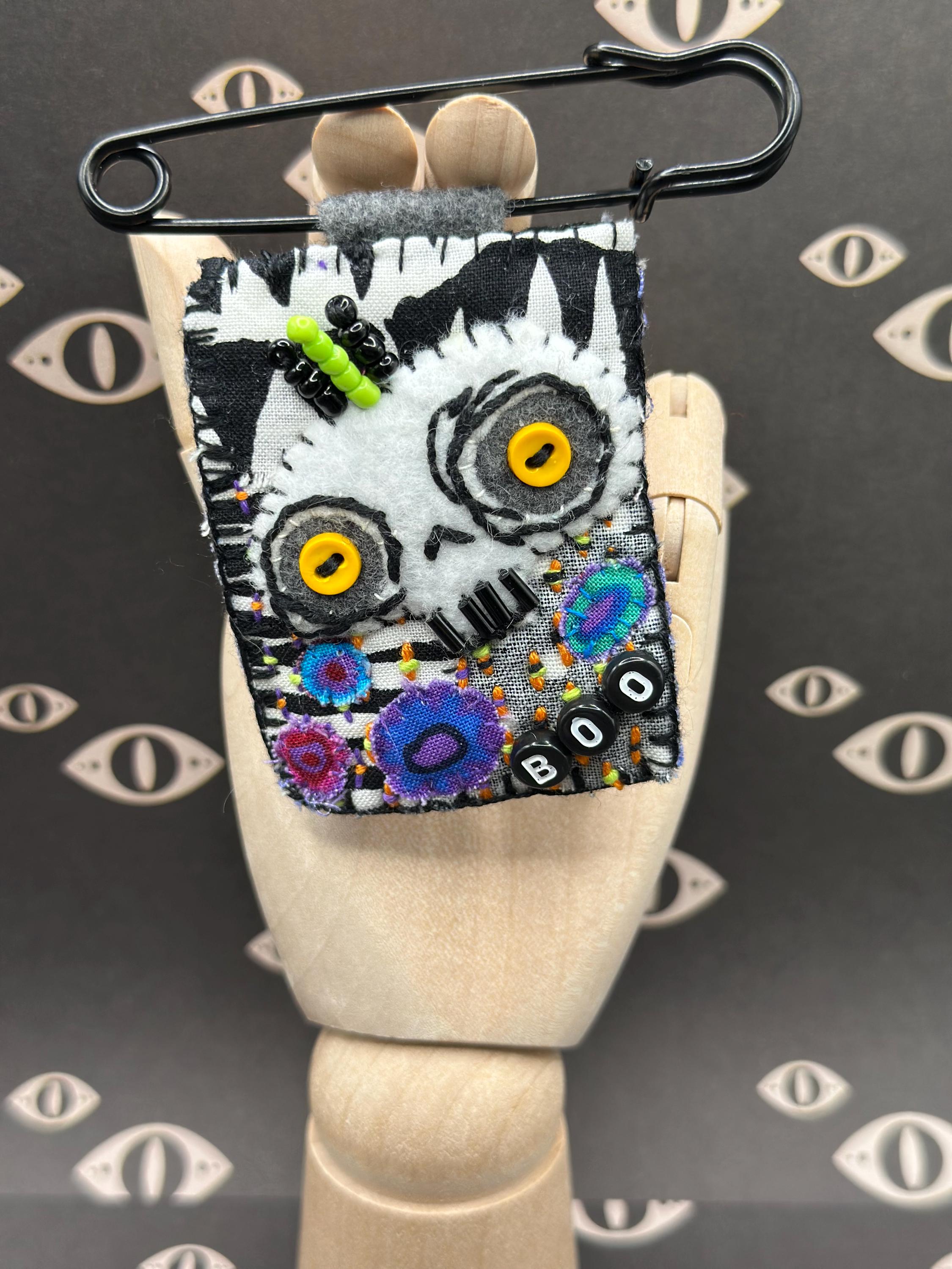 Handmade Halloween Skeleton Pin: Creepy Cute Boho Brooch - Etsy