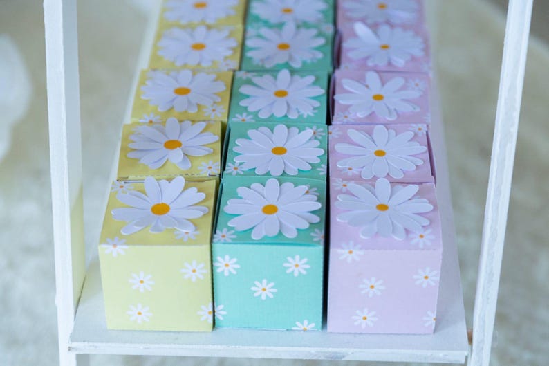 Daisy Favor Box: Pastel Floral Party Decoration - Etsy