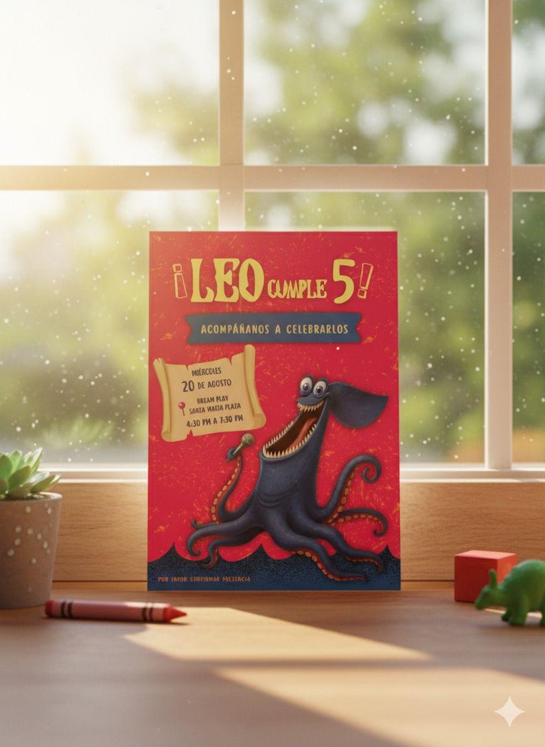 Invitación de Cumpleaños del Pulpo Kraken inspirada en Hotel ...