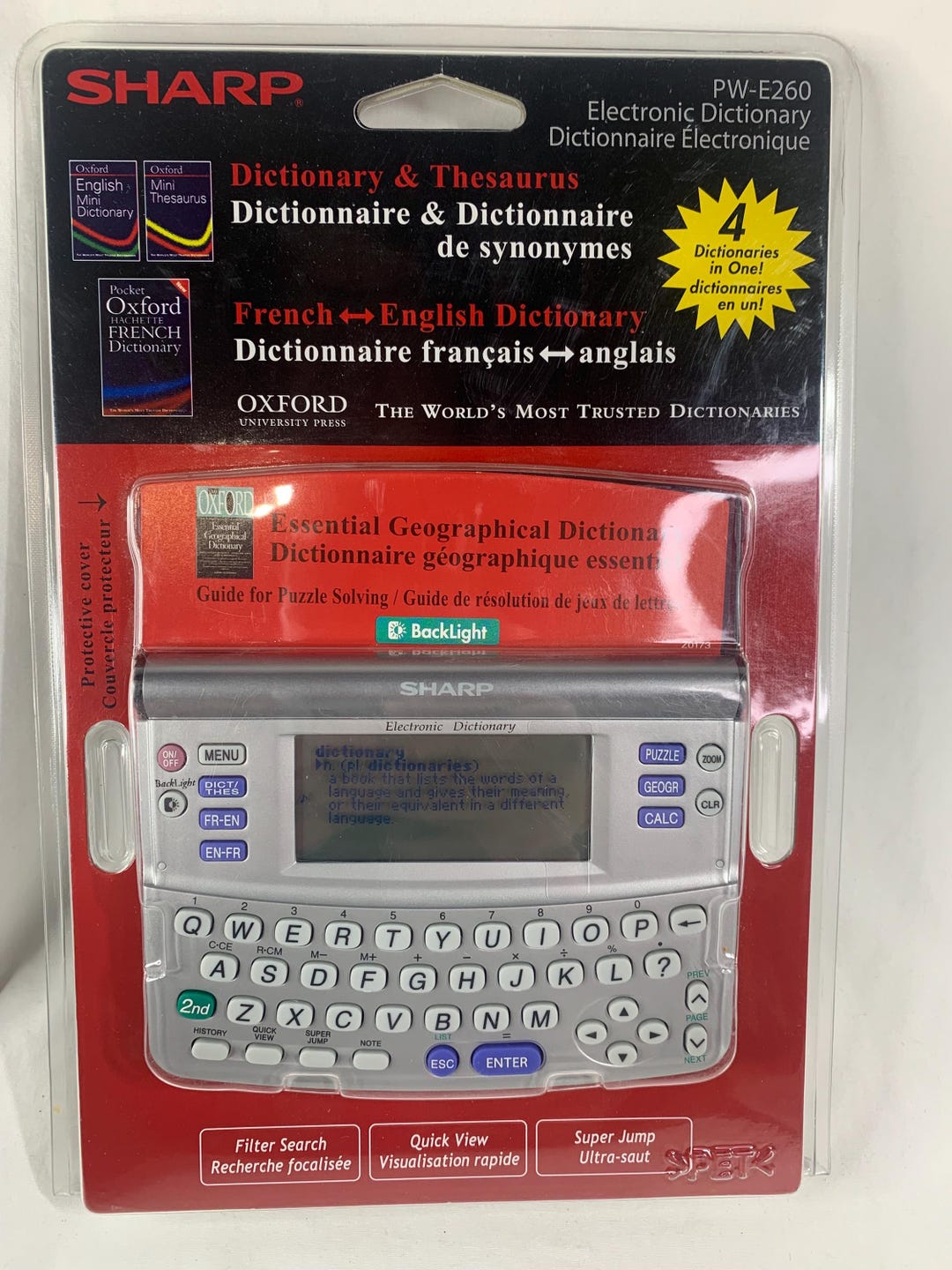 Sharp PW-E260 Electronic Dictionary/thesaurus English/french With ...