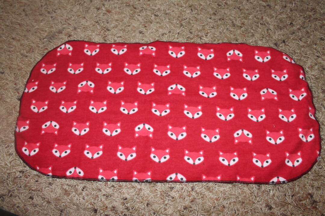Red Fox Burp Cloth With Black Minky - Etsy
