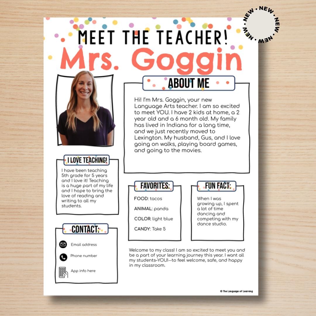 Editable Meet the Teacher Slides & Printable Letter | Open House ...