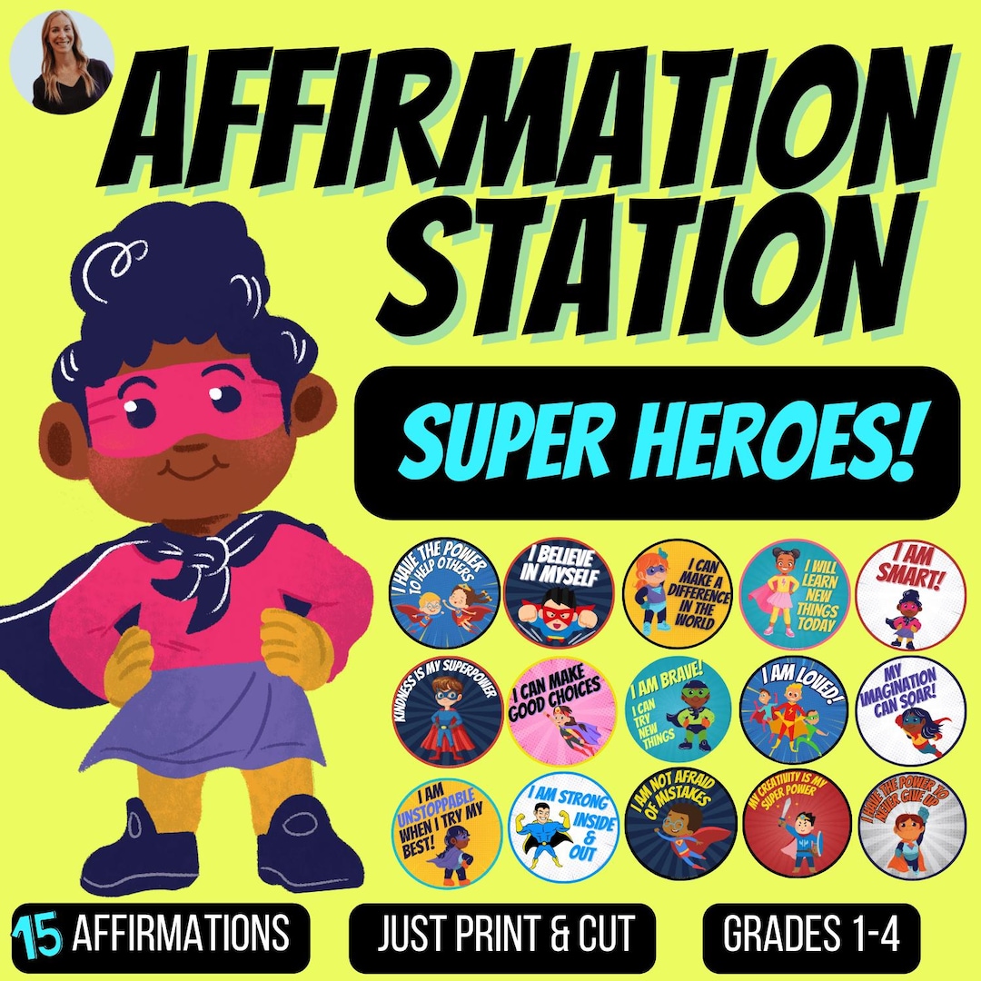 Superhero Affirmation Posters, Growth Mindset Classroom Decor (digital ...