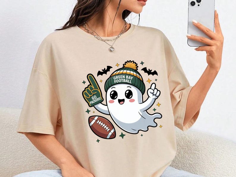 Vintage Green Bay Football Ghost PNG, Halloween Packers PNG, Game Day ...