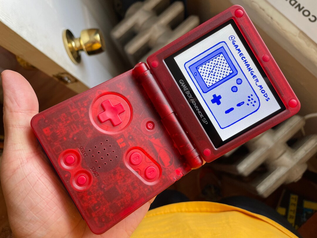 Custom GBASP IPS Modded Gameboy Advance SP - Backlit Screen With New ...